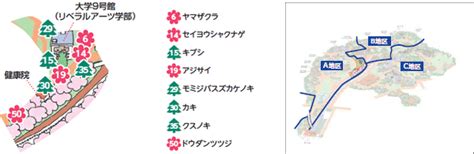 玉川大学・玉川学園：玉川学園の花マップ 50選