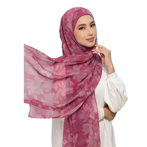 Bokitta Murjan Printed Plus Crinkled Chiffon Shopee Malaysia