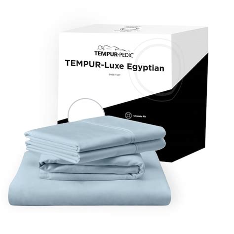 Tempur Pedic Split King 400 Thread Count Egyptian Cotton Sleepy Blue