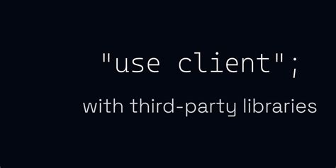 how to properly use third party libraries with react server components