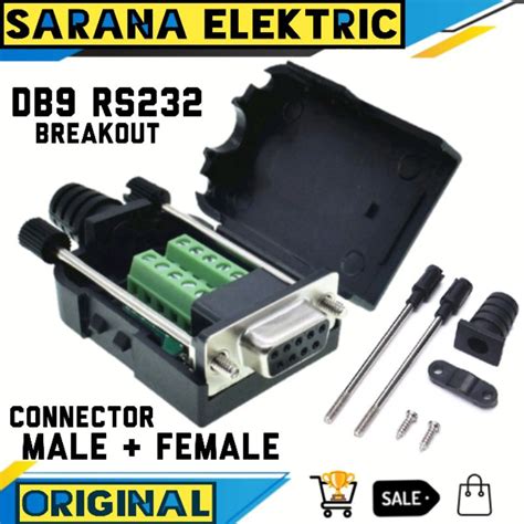 Jual Db9 Breakout Connector To Wiring Terminal Rs232 D Sub Male Female Serial Konektor Shopee