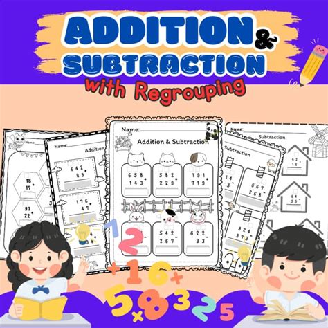 Addition And Subtraction With Regrouping Worksheets By Math Ezy Tpt
