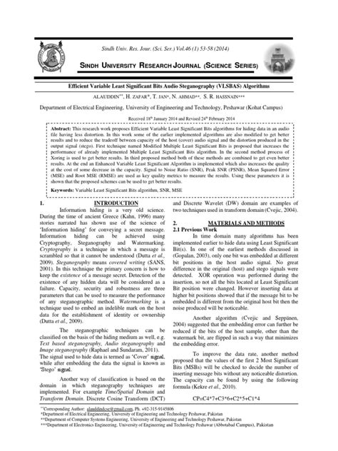 Variable Least Bit Audio Steganography Pdf Signal To Noise Ratio