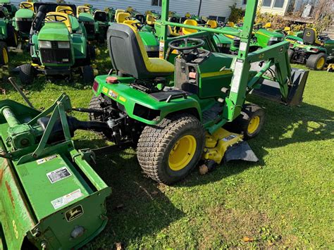 John Deere 455 Diesel Garden Tractor With Loader And Tiller Lawn