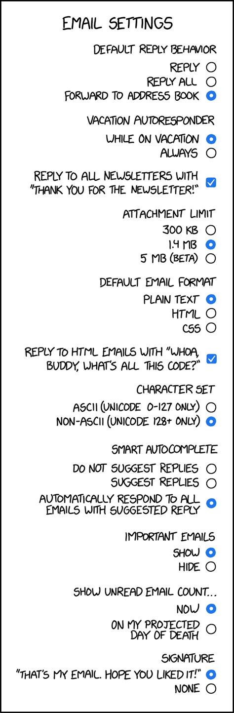 Xkcd Email Settings