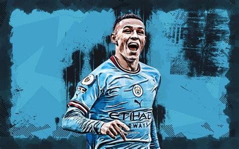 다운로드 4k 필 포덴 그런지 아트 맨체스터 시티 Fc 프리미어리그 영국 축구 선수 축구 블루 그런 지 배경 필립 월터 포덴 맨시티 필 포덴 4k 필