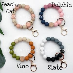 Personalized Silicone Beaded Keychain Wristlet Ts For Etsy