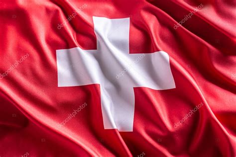 Ondeando La Bandera De Suiza Símbolo Nacional Del País Y Del Estado 2023