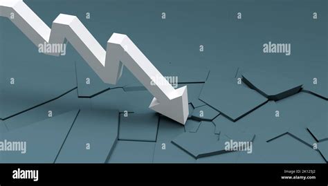 Business Graph Arrow Crashing Down Market Collapse Financial Crisis Concept 3d Render Stock