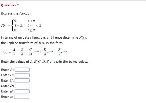 Solved Express The Function F T T T
