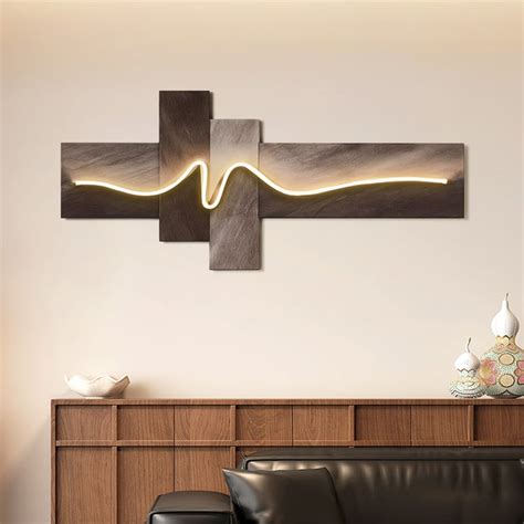 Golden Wave Led Wall Art Usb Powered 1200mm ｜homary Uk