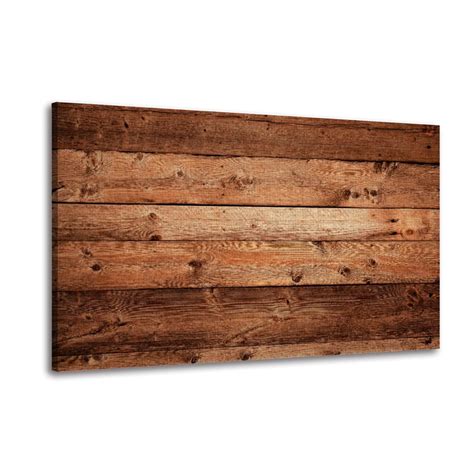 Canvas Wall Art Warm Orange Red Brown Reclaimed Wood Surface Aged