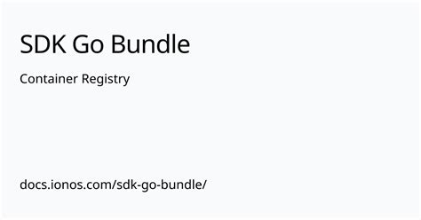 Container Registry Sdk Go Bundle