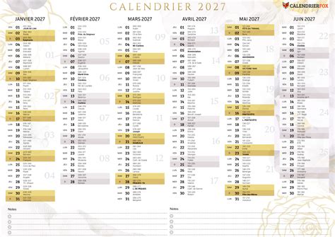 Calendrier 2027 à Imprimer Pdf Gratuit