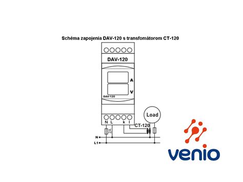 Dav 120 Jednofázový Ampérmeter A Voltmeter Na Din Lištu