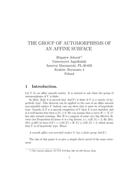 Pdf The Group Of Automorphisms Of An Affine Surface