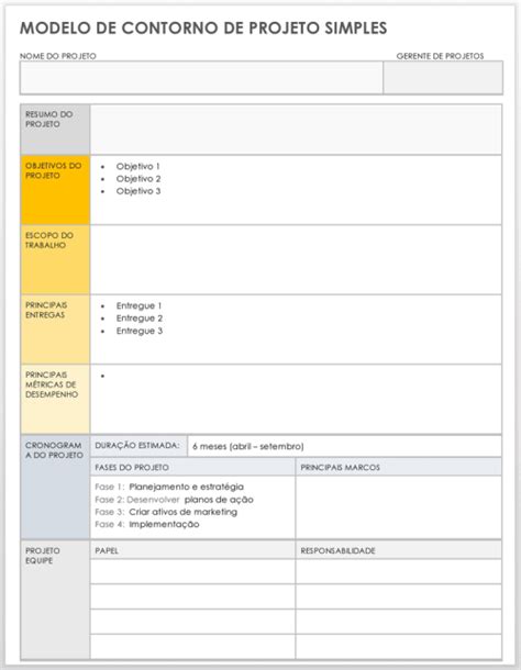 Modelos Gratuitos De Esboços De Projetos Smartsheet