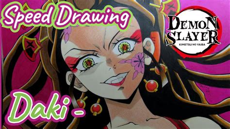 Daki Demon Slayer Speed Drawing Youtube