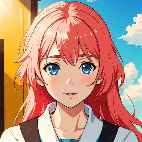 Beautiful Anime Girl Vibrant Color Grading Premium Ai Generated Image