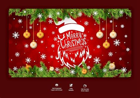 Plantilla De Banner Web Feliz Navidad Y Feliz Año Nuevo Psd Gratuito