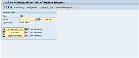 F TC SAP Tcode Reloading Payment Items Transaction Code