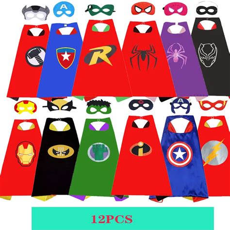 스파이더맨 헐크 캡틴 아메리카 케이프 마스크 팔찌 판타지 소품 소년 소녀 할로윈 슈퍼 히어로 코스프레 선물 Aliexpress