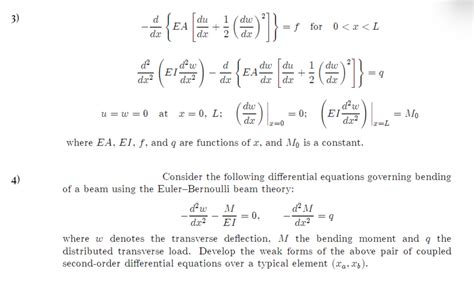Finite Elementsconstruct The Weak Form Of The