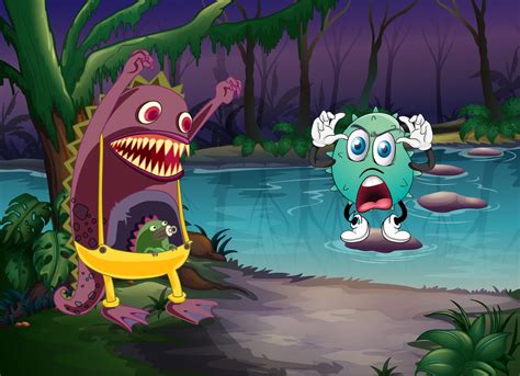 Monsters And A River 521227 Vector Art At Vecteezy