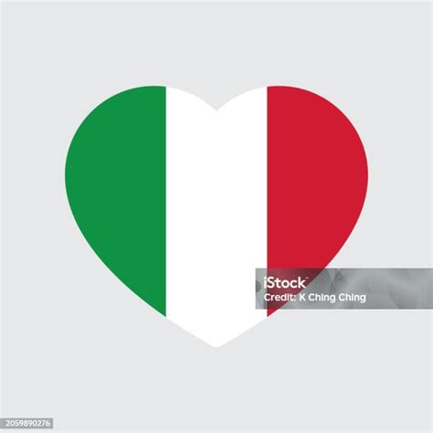 녹색 흰색 및 빨간색 하트 아이콘은 이탈리아 국기의 색상입니다 평면 벡터 그림입니다 관광에 대한 스톡 벡터 아트 및 기타 이미지 관광 국경일 국기 Istock