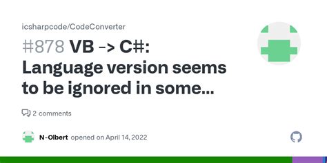 Vb C Language Version Seems To Be Ignored In Some Cases C 7 Feature Is Used In C 6