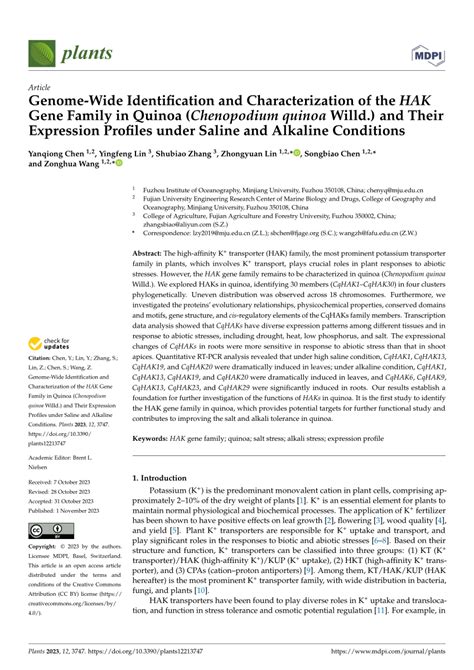 Pdf Genome Wide Identification And Characterization Of The Hak Gene