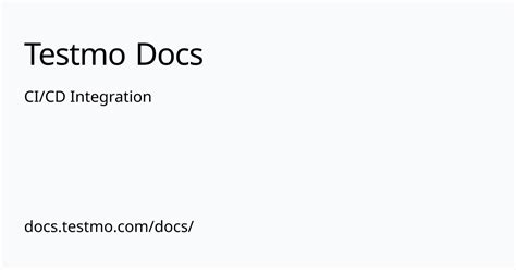 CI CD Integration Testmo Docs