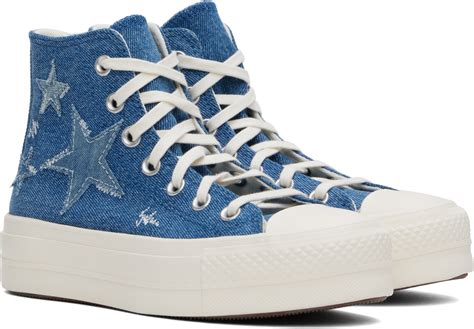 Converse Blue Chuck Taylor All Star Lift Platform Denim High Top