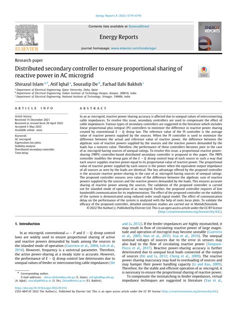 Pdf Distributed Secondary Controller To Ensure Proportional Sharing