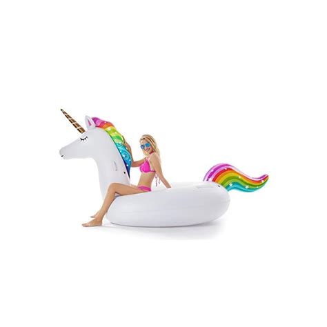 Jasonwell Giant Inflatable Unicorn Pool Float Floatie Ride On With Fast Valves Large Rideable