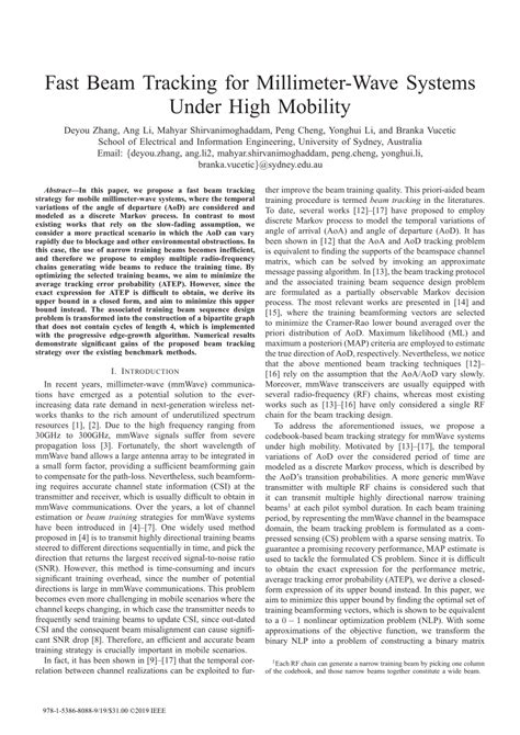 Pdf Fast Beam Tracking For Millimeter Wave Systems Under High Mobility