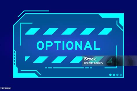 검은 색 배경의 사용자 인터페이스 화면에서 단어 선택 사항이있는 미래 지향적 인 Hud 배너의 파란색 0명에 대한 스톡 벡터