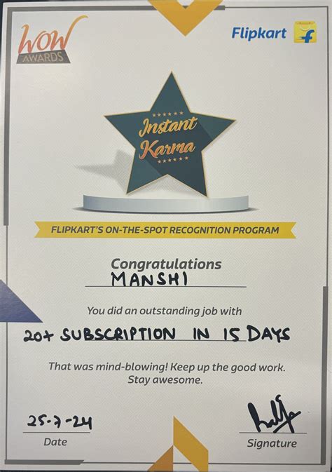 manshi verma on linkedin flipkart learning success instant karma