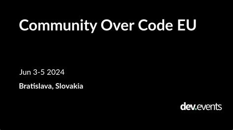 Community Over Code Eu