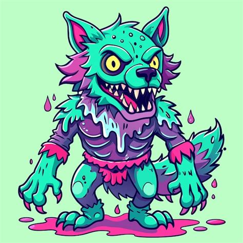 Premium Vector Zombie Wolf Slime Vector For Cemetery Themes