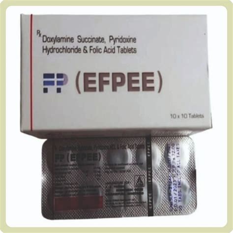 Doxylamine Pyridoxine And Folic Acid Efpee Tablet For Clinic 10 Mg At ₹ 720 Box In Bavla