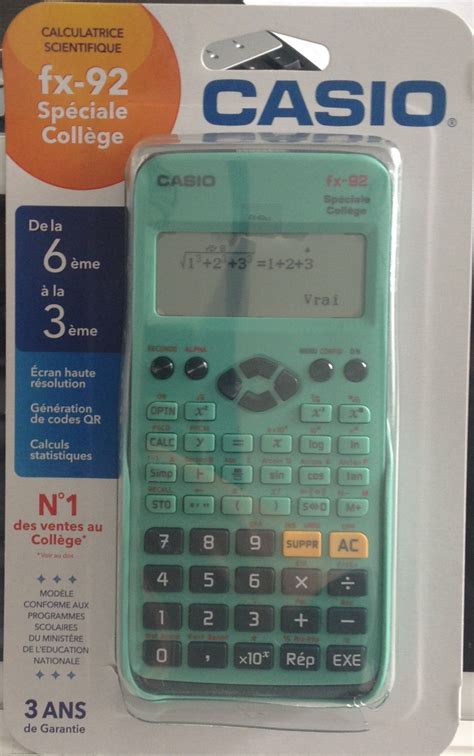 Casio Fx 92 Spéciale Collège Calculatrice Scientifique Casio