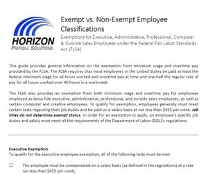 Checklist For Exempt Vs Non Exempt Employees
