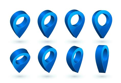 3d Map Pointer Blue Navigator Symbol Isolated On White Background Vector Illustration 23805283