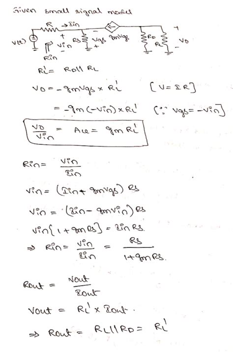 Exercise 1213 Derive Expressions For The Voltage Gain Input