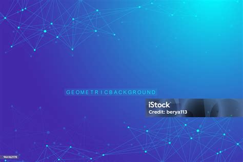 기하학적 인 그래픽 배경 분자 그리고 커뮤니케이션입니다 점으로 연결 된 라인입니다 미니 혼란 그림 배경입니다 과학 화학 생물학 의학 기술의 개념 Dna에 대한 스톡 벡터