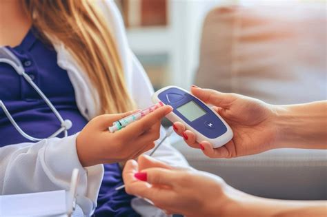 Female Using Glucose Meter For Measuring And Monitoring Blood Level Healthcare And Mellitus