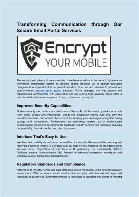 Ppt Transforming Communication Through Our Secure Email Portal