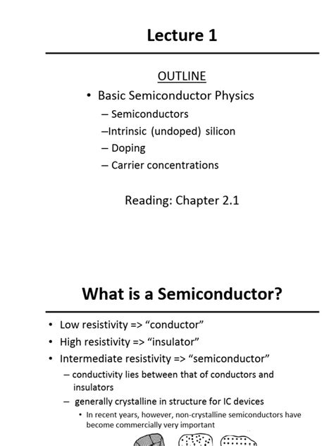 Ensc 325 Lecture 1 Basic Semiconductor Physics Pdf Doping