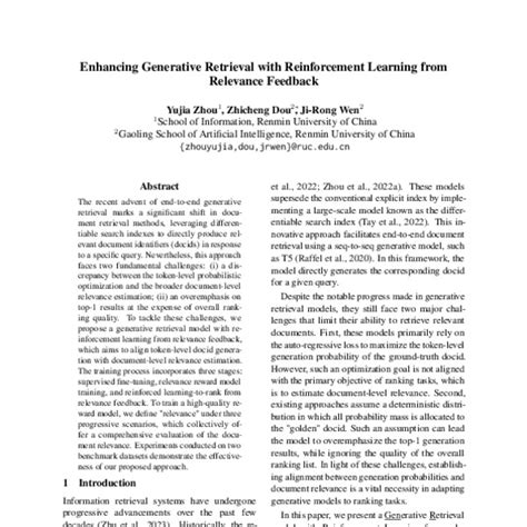 Enhancing Generative Retrieval With Reinforcement Learning From Relevance Feedback Acl Anthology